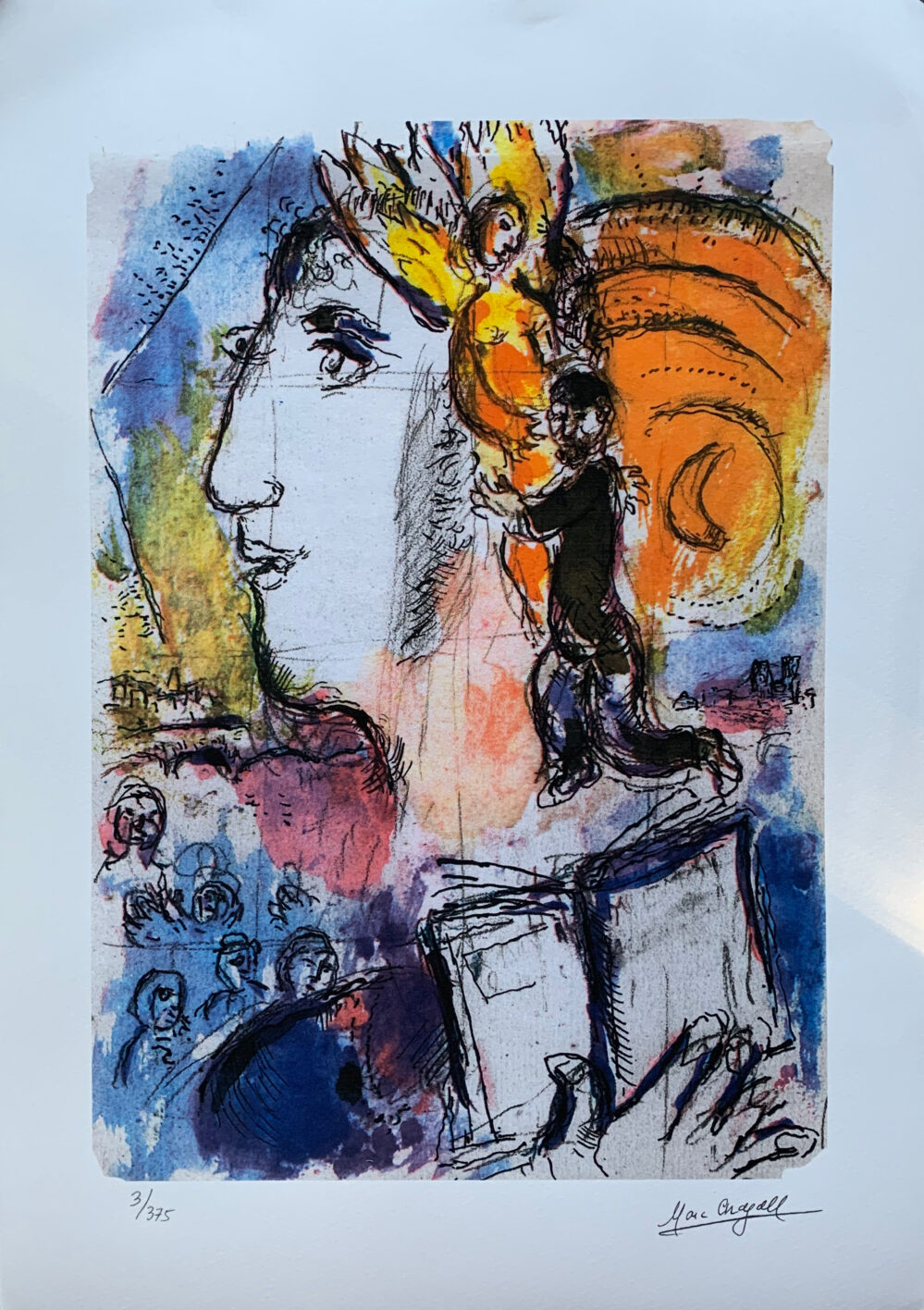Marc Chagall Shabbat Limited Edition Facsimile Signed Giclee