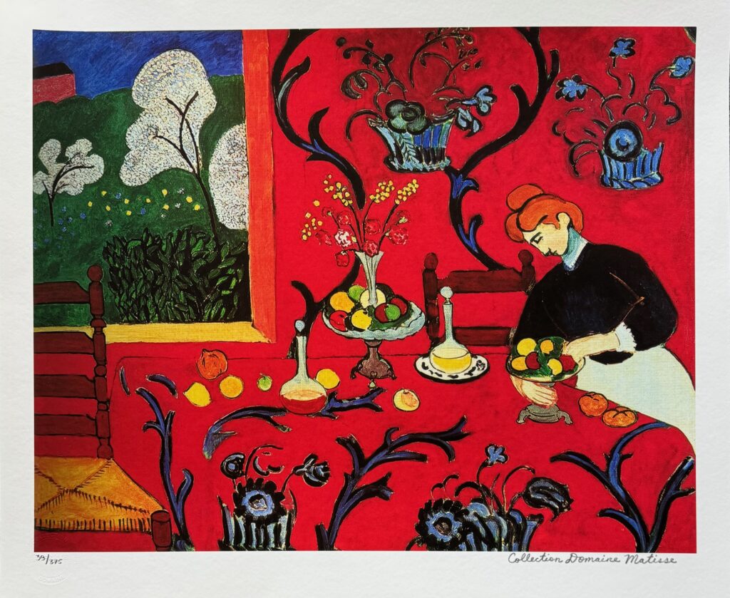 Henri Matisse THE RED ROOM Estate Signed Limited Edition Giclee 17.5" x ...