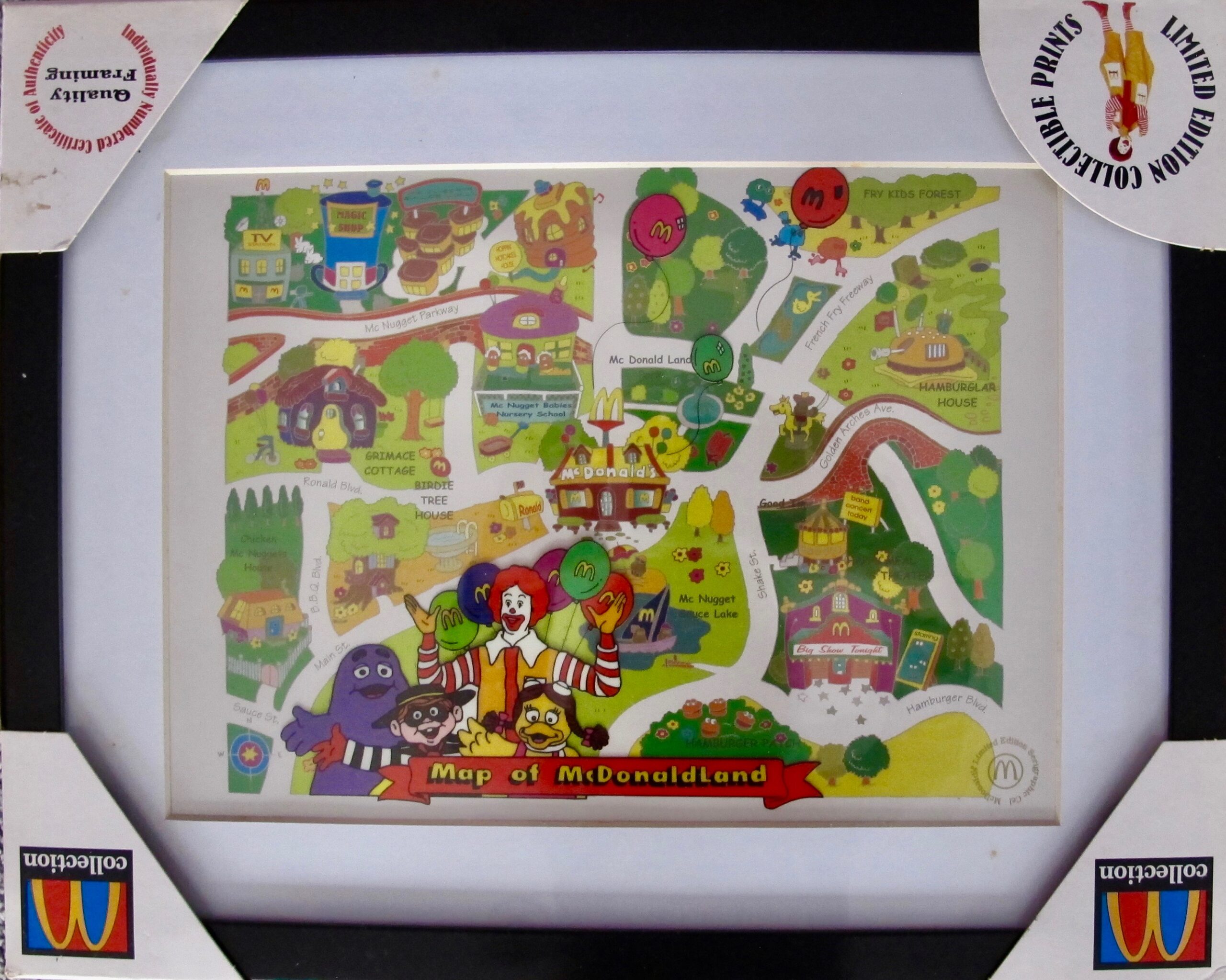 McDonald's 1998 Framed McDonaldland Map Sericel Animation Cel RARE ...