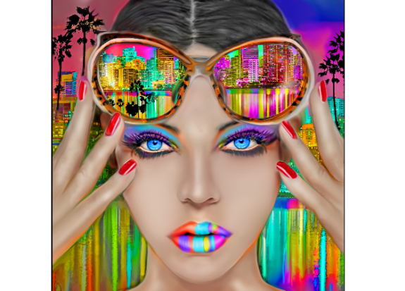 MARC RUDINSKY Miami Nights 3-D Lenticular Hologram Signed Art ...