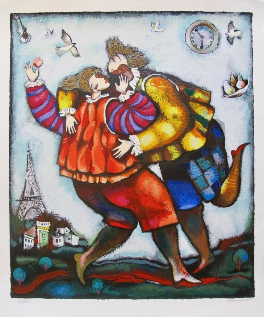 MICHAEL KACHAN THE KISS Hand Signed Limited Edition Serigraph ...