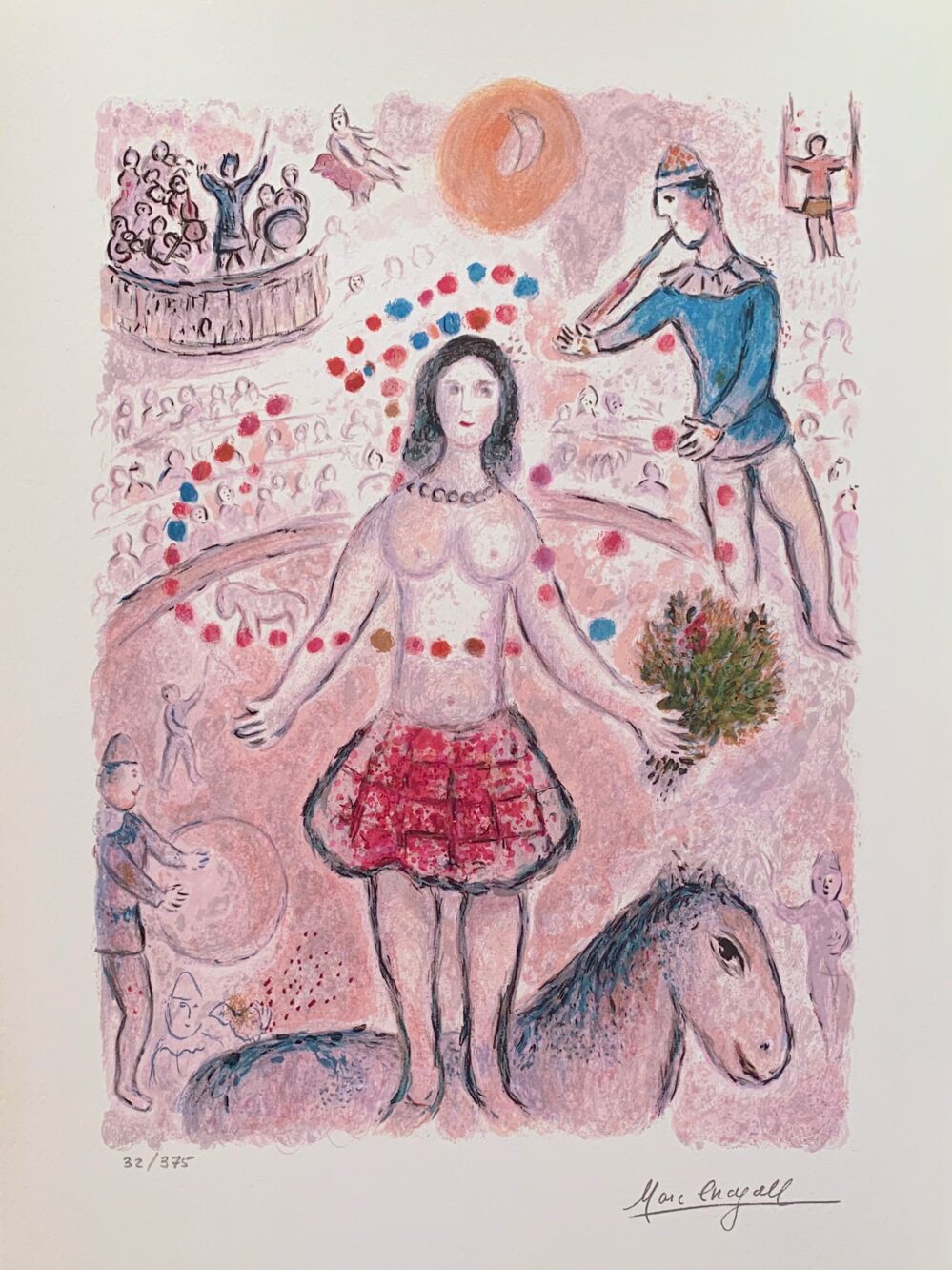 Marc Chagall Dancer And Flutist Facsimile Signed Limited Edition Giclee
