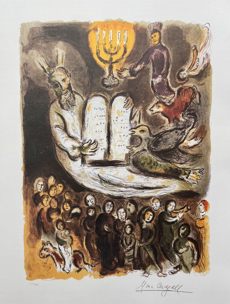 Marc Chagall MOSES AND THE TABLETS Limited Edition Signed Lithograph ...