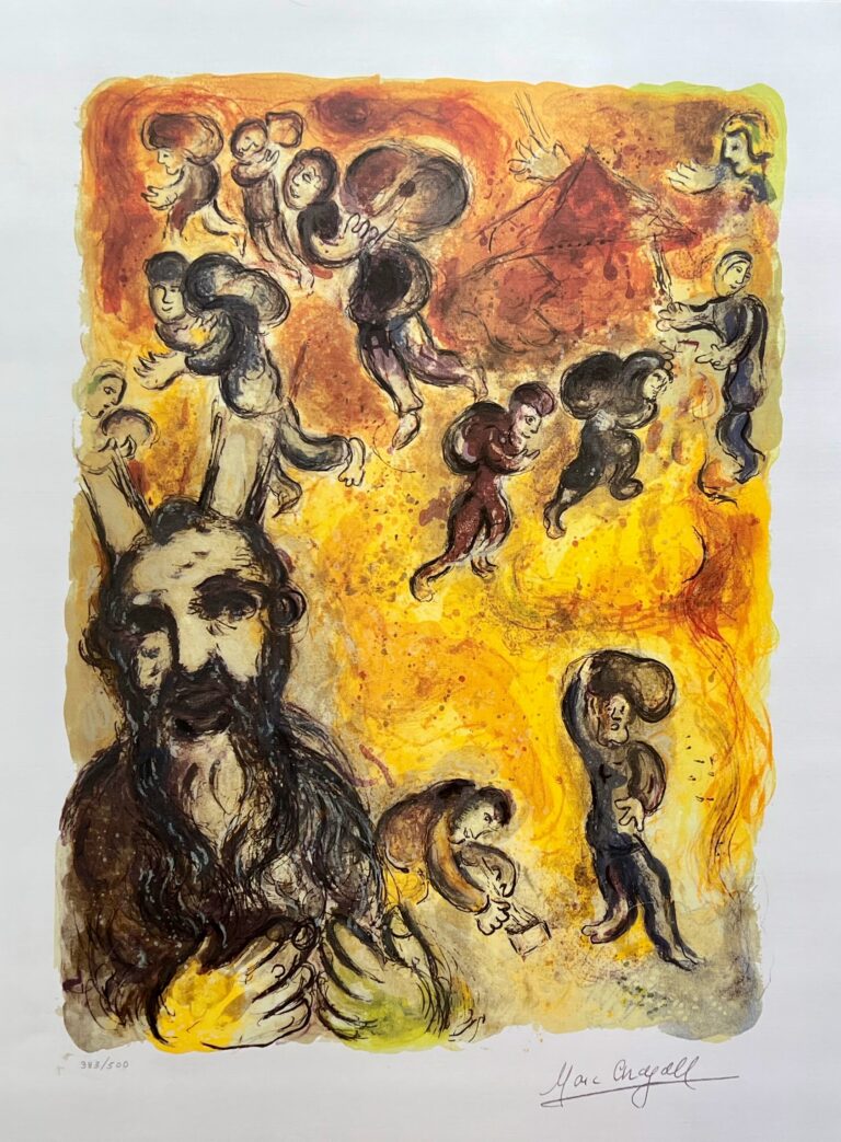 Marc Chagall MOSES SEES SUFFERING OF HIS PEOPLE Signed Limited Edition ...