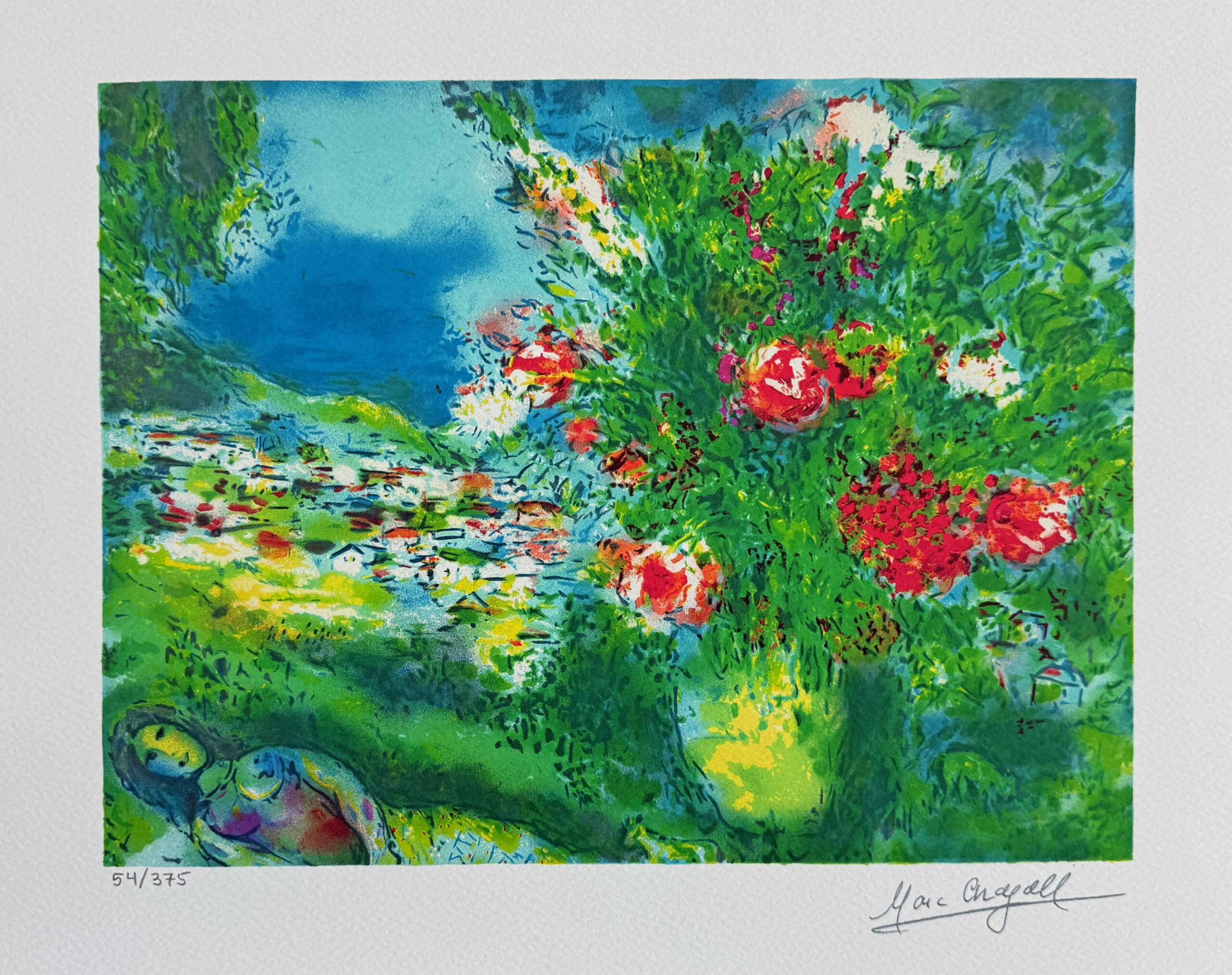 Marc Chagall PAYSAGE Limited Edition Facsimile Signed Giclee 16" x 12 ...