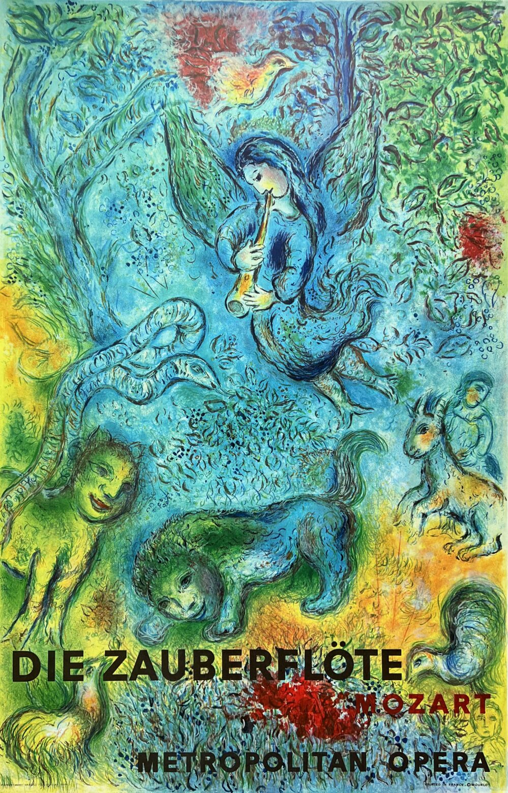 Marc Chagall THE MAGIC FLUTE Die Zauberflote 1966 Mourlot Lithograph ...