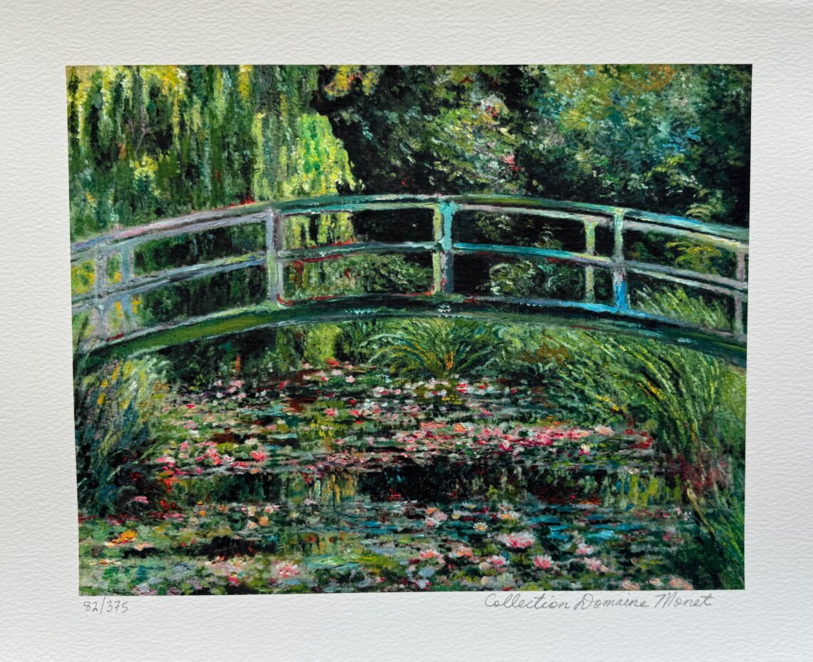 Claude Monet JAPANESE BRIDGE Estate Signed Limited Edition Giclee 12" x ...