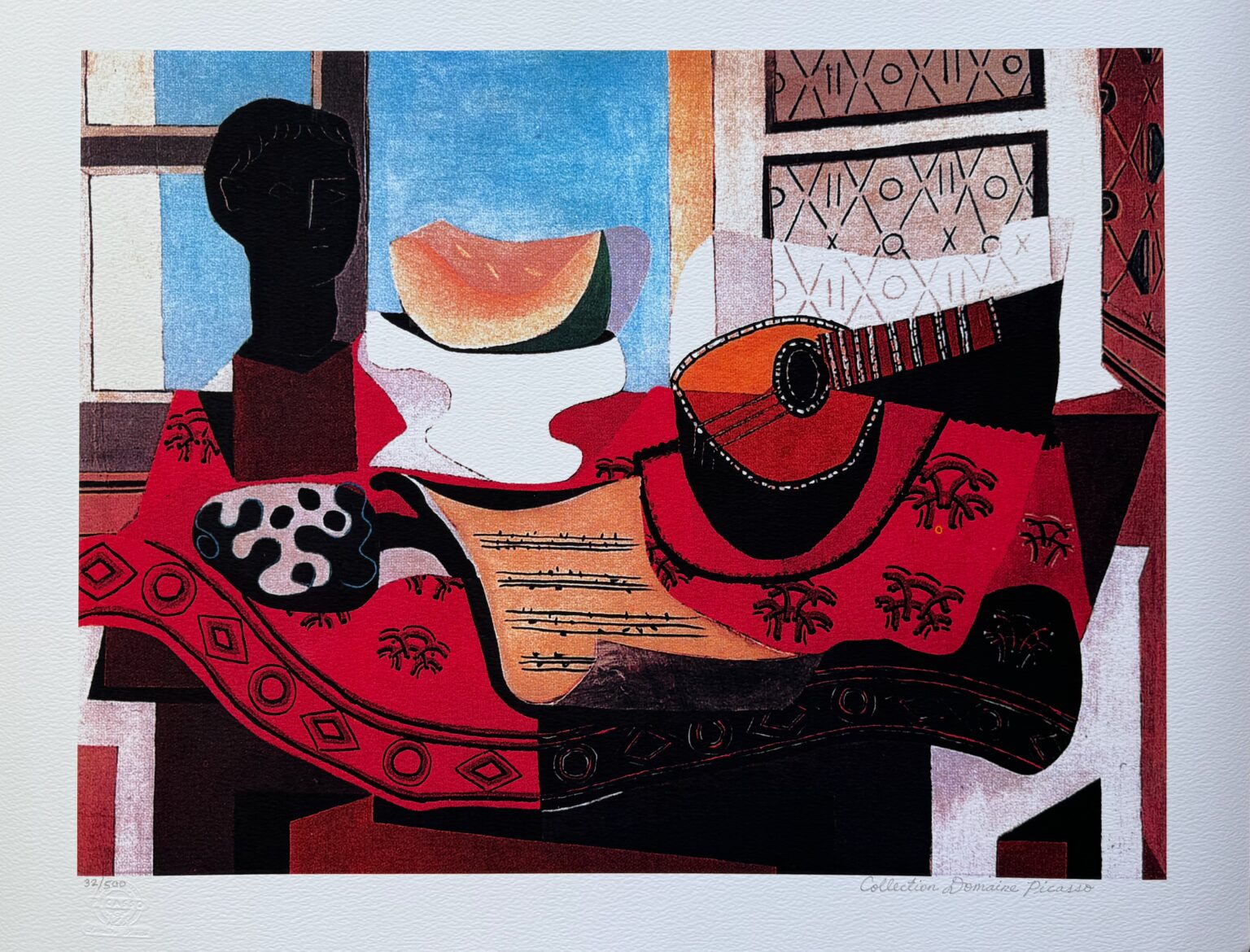 Still Life with Mandolin Pablo Picasso Estate Signed Giclee