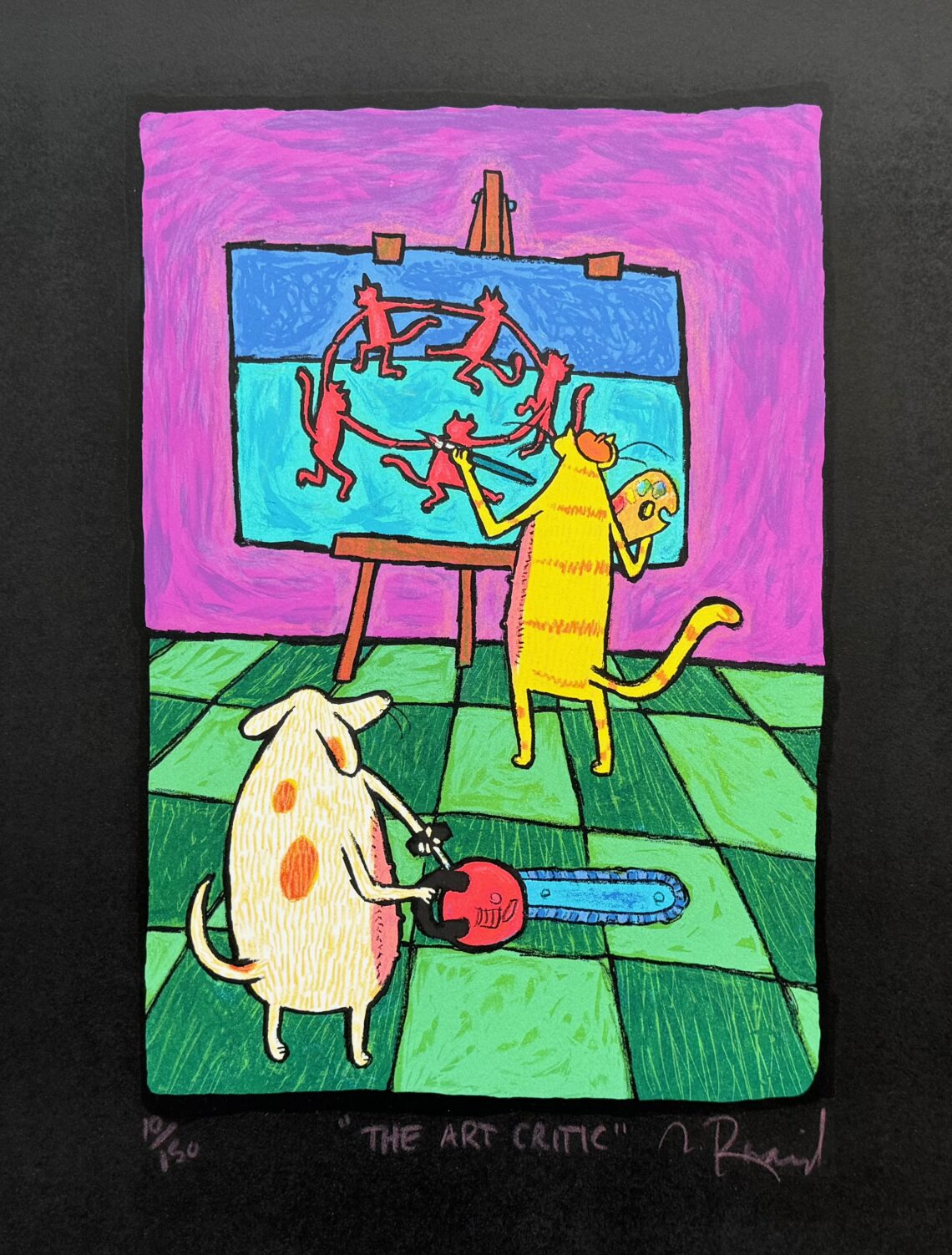 Matt Rinard THE ART CRITIC Hand Signed Limited Edition Lithograph 20" x ...