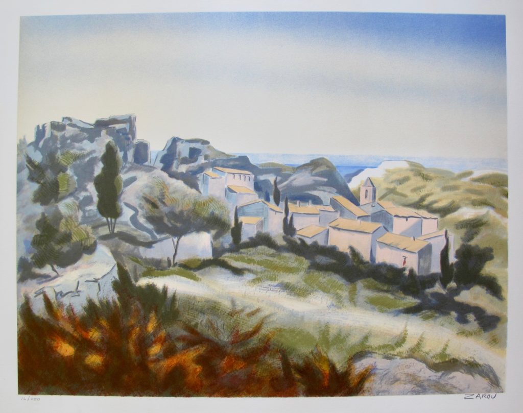 VICTOR ZAROU Le Village Hand Signed Limited Edition Lithograph French ...