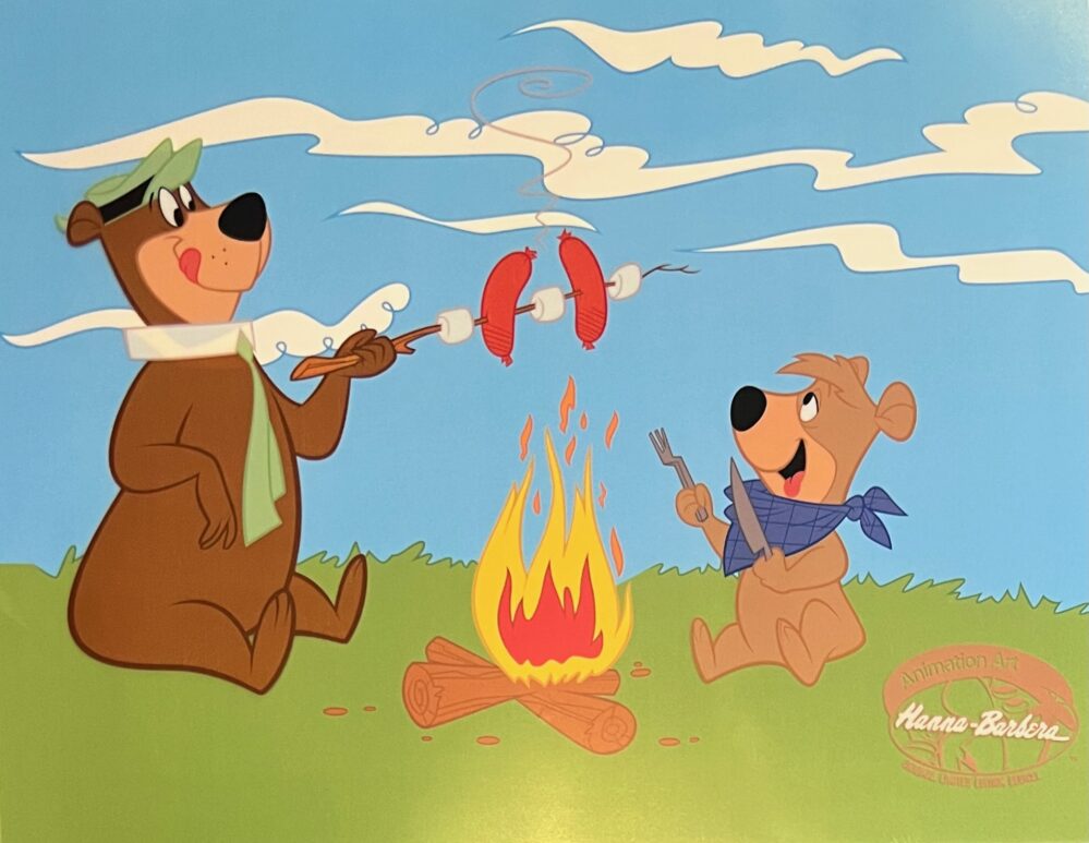 YOGI BEAR BOO BOO Campfire Sericel Animation Art Cel Hanna Barbera ...